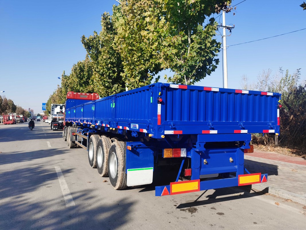 3 Triple Axle Cargo Trailer Side Wall Cargo Semi Trailer Truck 40-60 ...