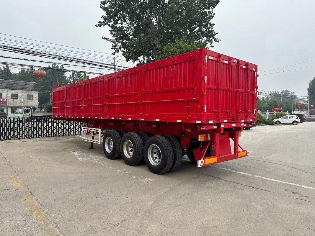 50cbm 80 Tons Tractor Side Dump Semi Trailer 3 Axles Side Tipper Semi ...